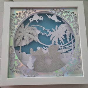 Lilo and Stitch Inspired 3D Light up Shadow Box Set in 9 X 9in High ...