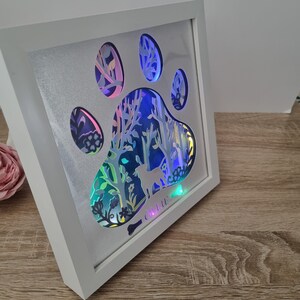 Personalised Pet 3d Light up Shadow Box in 9 X 9 in High Quality Frame ...