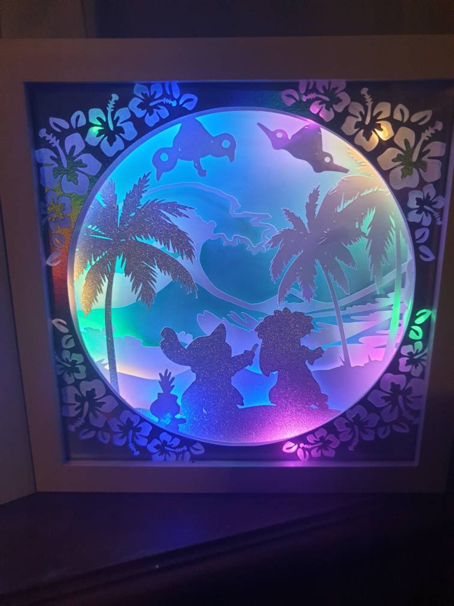 Lilo and Stitch Inspired 3D Light up Shadow Box Set in 9 X 9in - Etsy UK