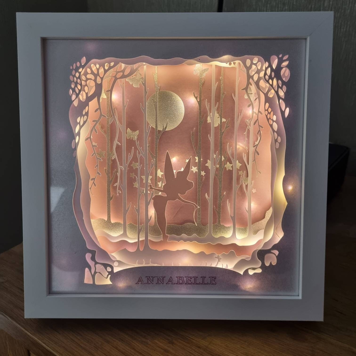 Personalised Tinkerbell Inspired Shadow Box 3D Light up - Etsy UK