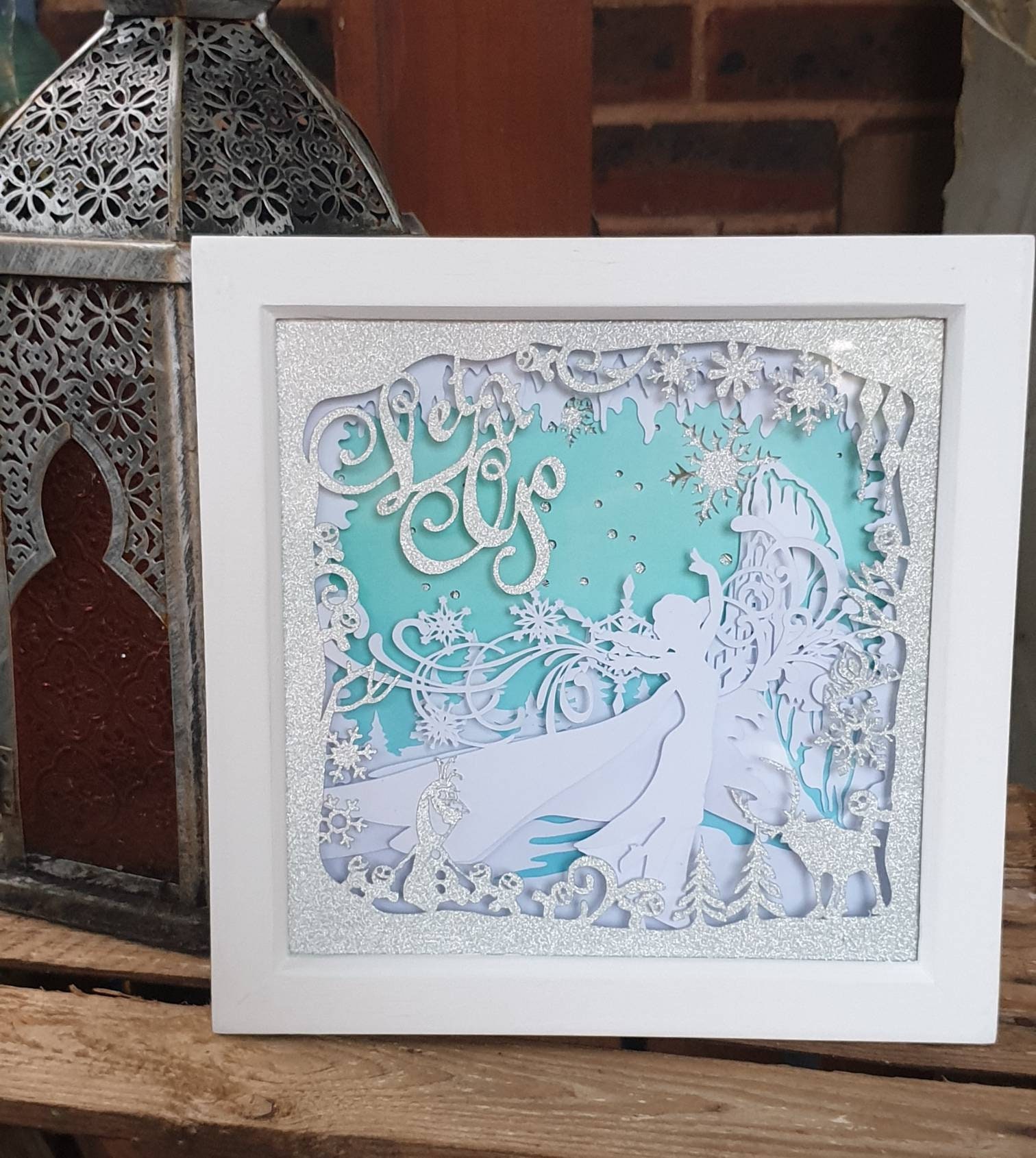 Frozen Elsa 3D Inspired 3D Light up Shadow Box Set in 9 X 9in - Etsy