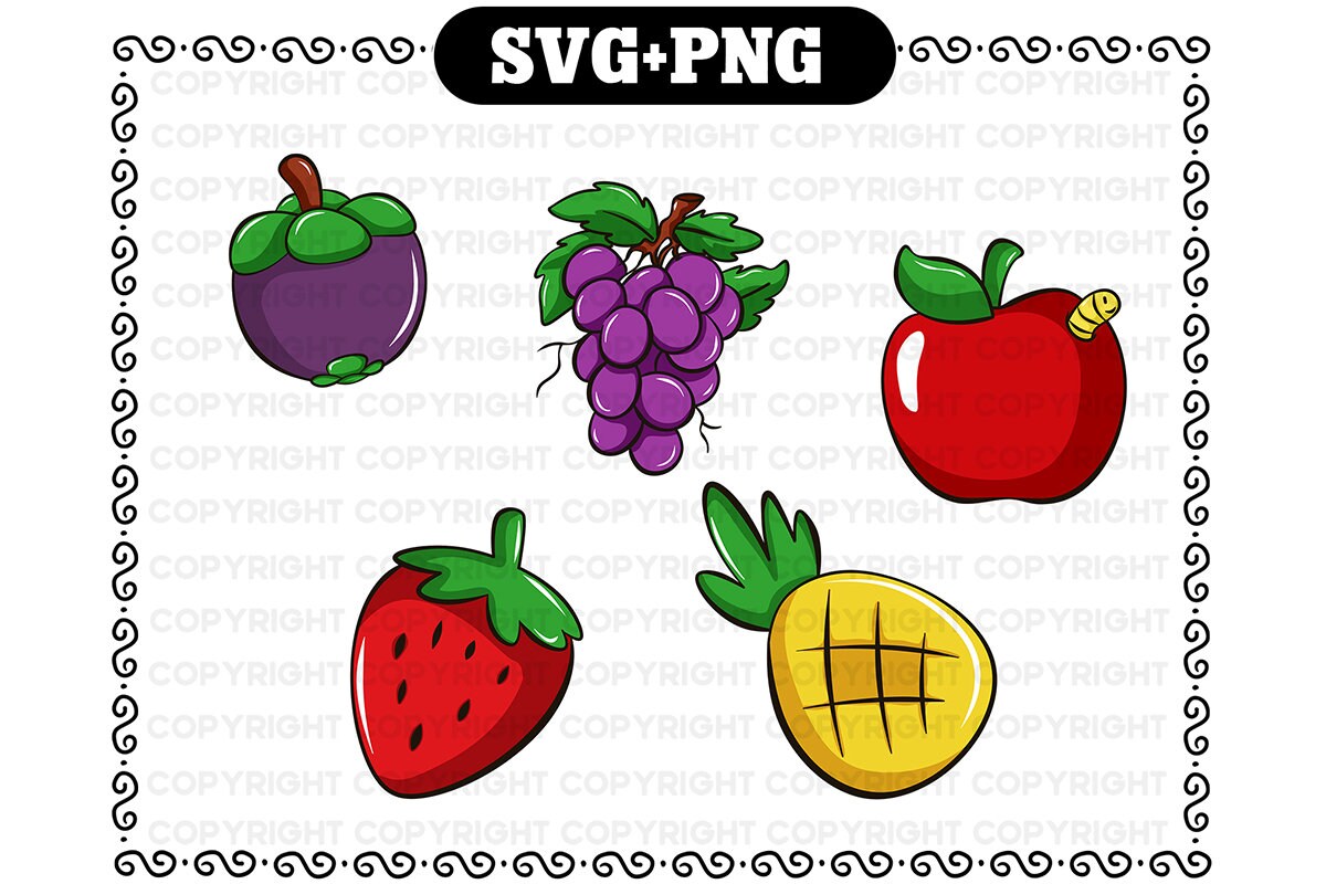 Obst SVG und PNG Obst png Plotterdatei Früchte SVG - Etsy Schweiz
