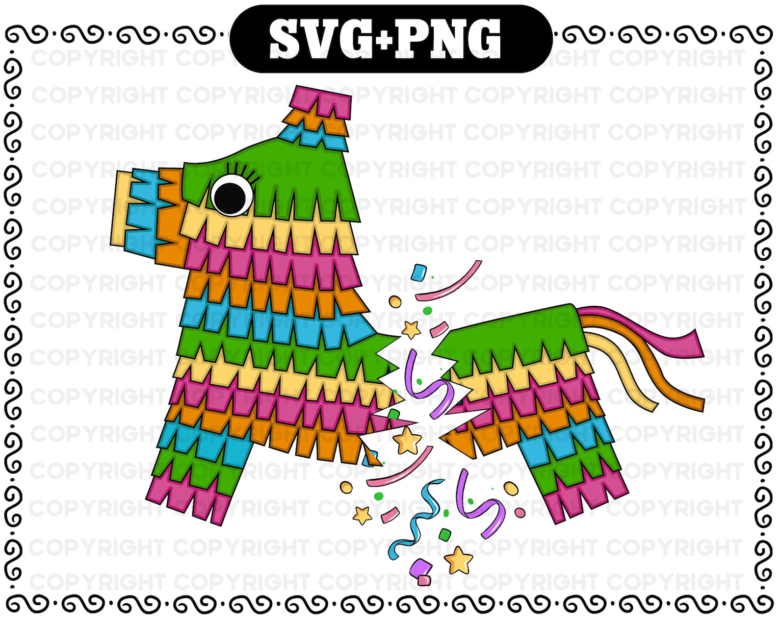 Broken Pinata SVG / Pinata Cut File Svg for Cricut / Cinco De | Etsy