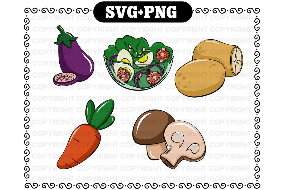 Vegetable SVG and PNG - Vegetables Svg Cutting File - Vegetable Svg ...