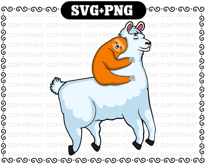 FRIENDS, Sloth Clipart, Llamas Clipart, Llama and Sloth, Commercial Use ...