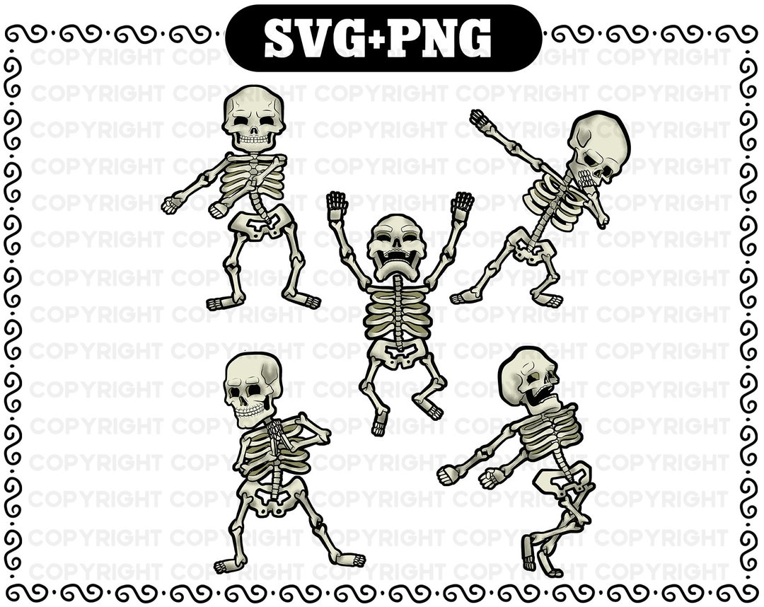 Dancing Skull Svg / Dabbing Skeleton Png and Svg / Dancer Skull Svg ...