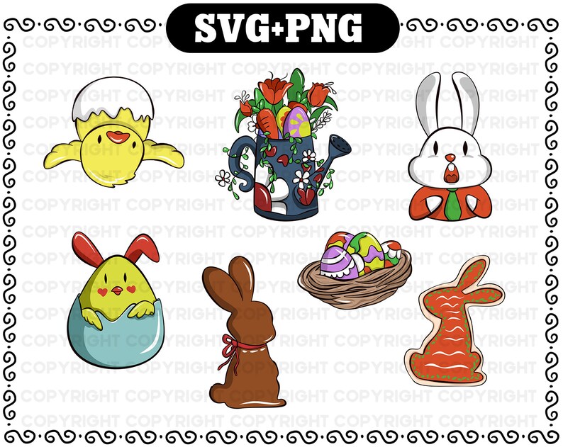 Easter Bundle Svg for Cricut Cutting File and Png Digital Downlad - Etsy