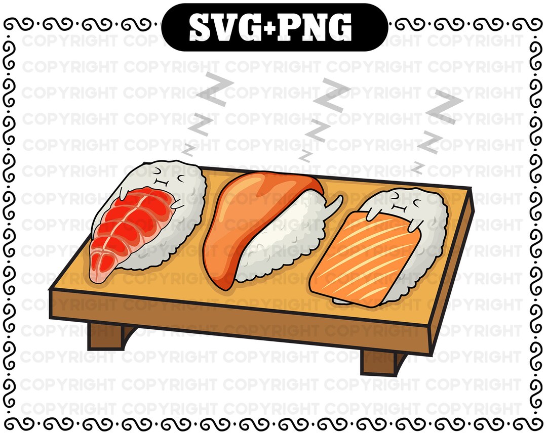 Kawaii Sleeping Sushi Svg for Cricut and Png Digital Downlad - Etsy