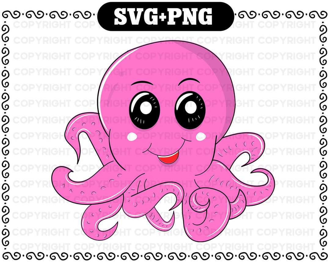 Cute Octopus SVG / Octopus Png / Svg for Cricut / Octopus Digital ...