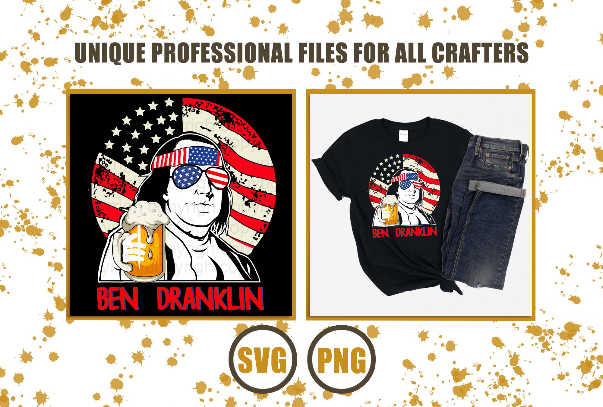 Benjamin Franklin Ben Drankin Beer PNG - Merica 4th of July Funny ...