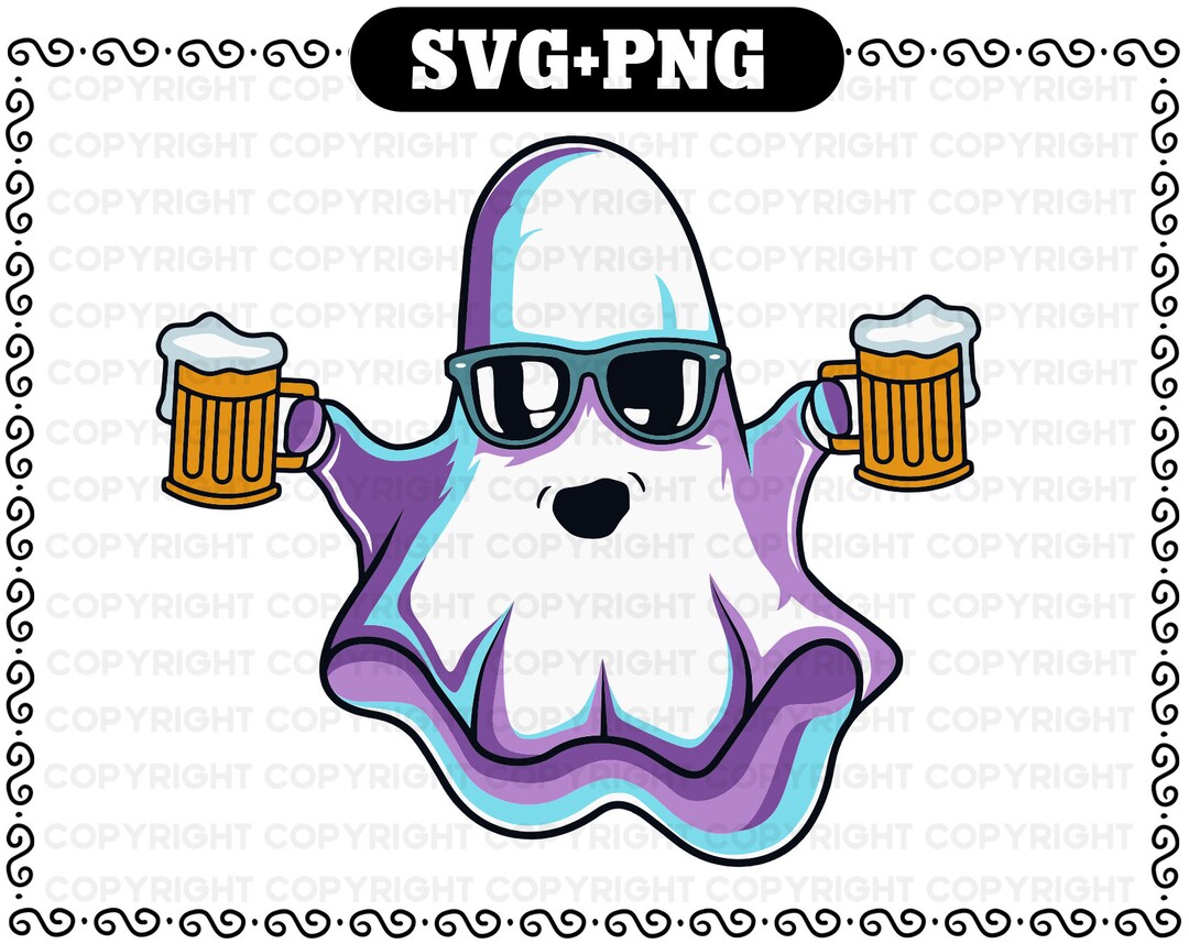 Ghost Beer SVG and PNG - Ghosts Drinking Beer Svg - Boos Ghost Svg for ...