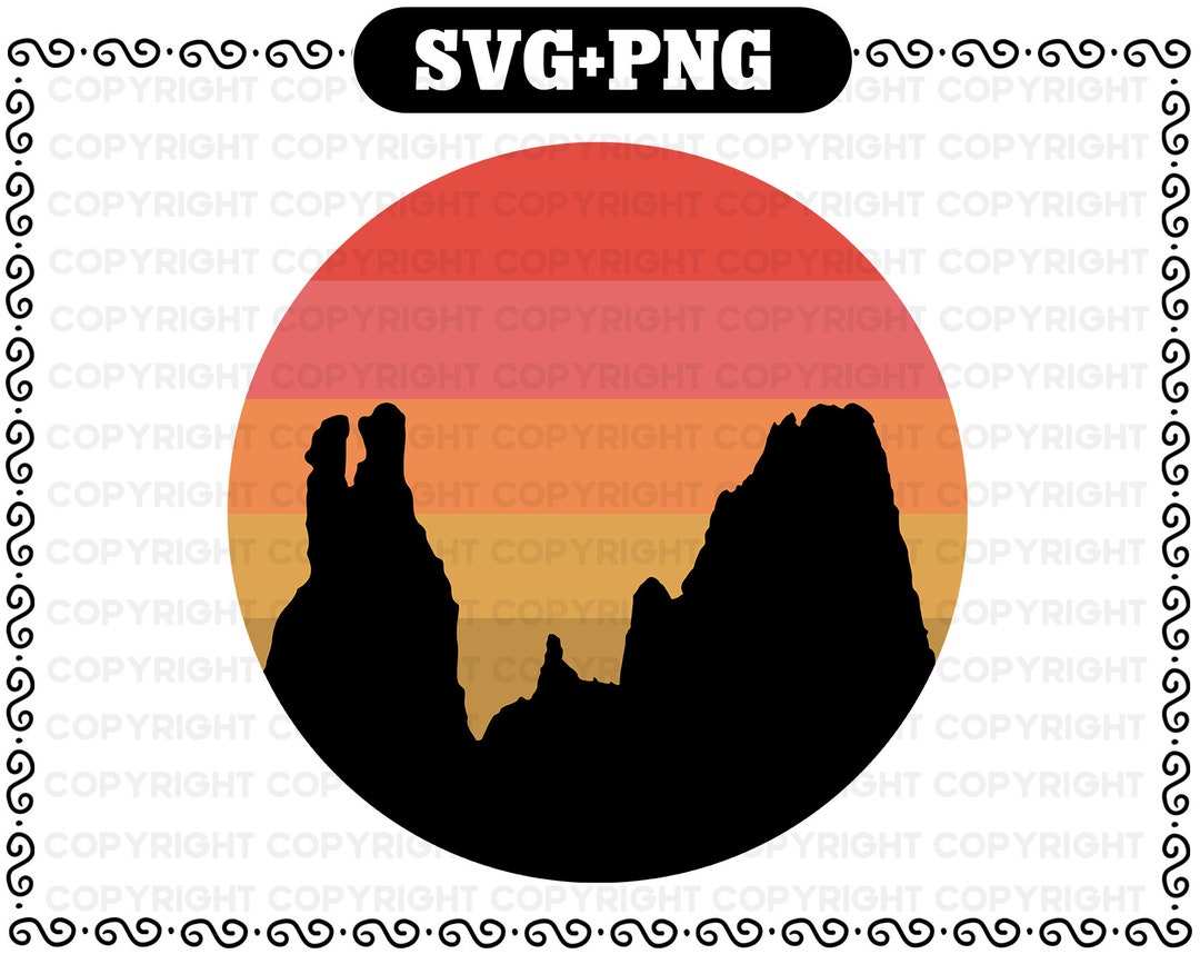 Mountains Sunset Svg Sunset Svg Retro Vintage Circle for Cricut Retro ...