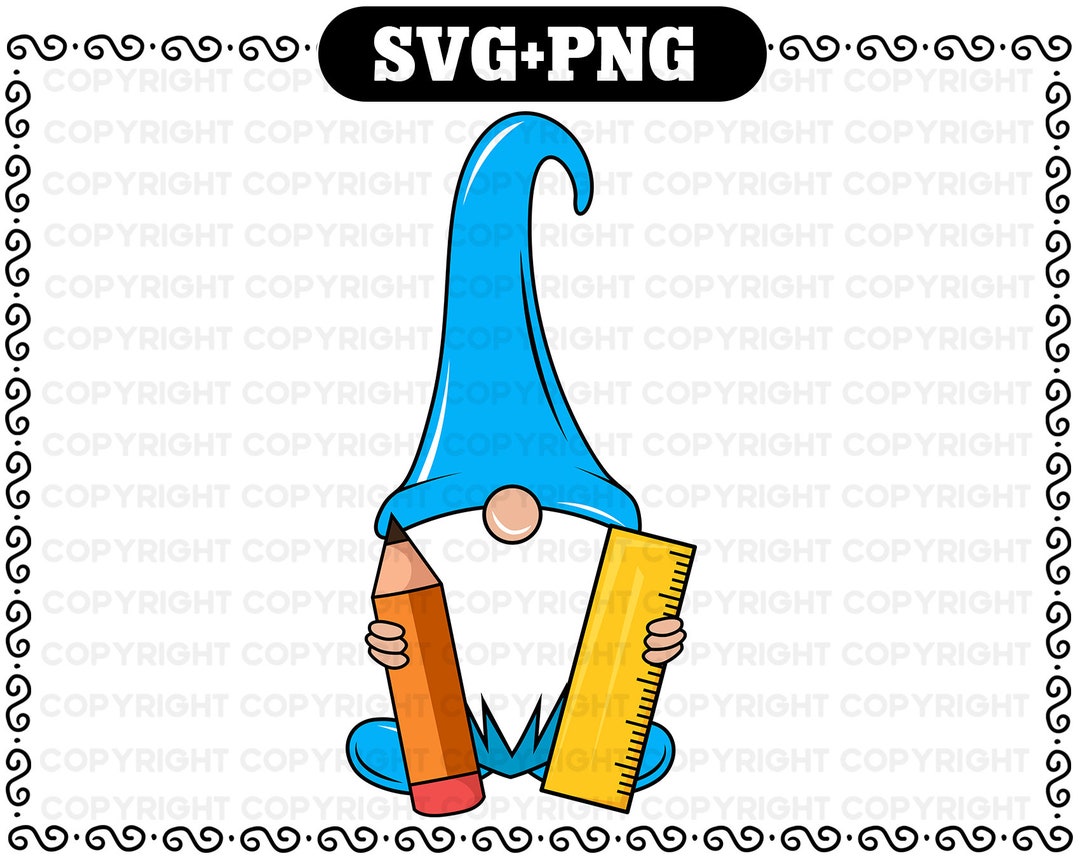 School Gnome SVG and PNG - School Student Gnome Cut File for Cricut - Etsy