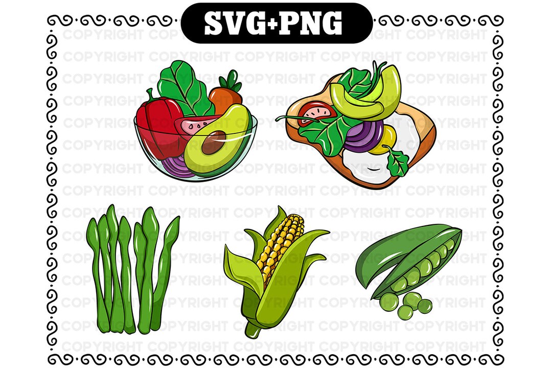 Vegetable SVG and PNG - Vegetables Svg Cutting File - Vegetable Svg ...