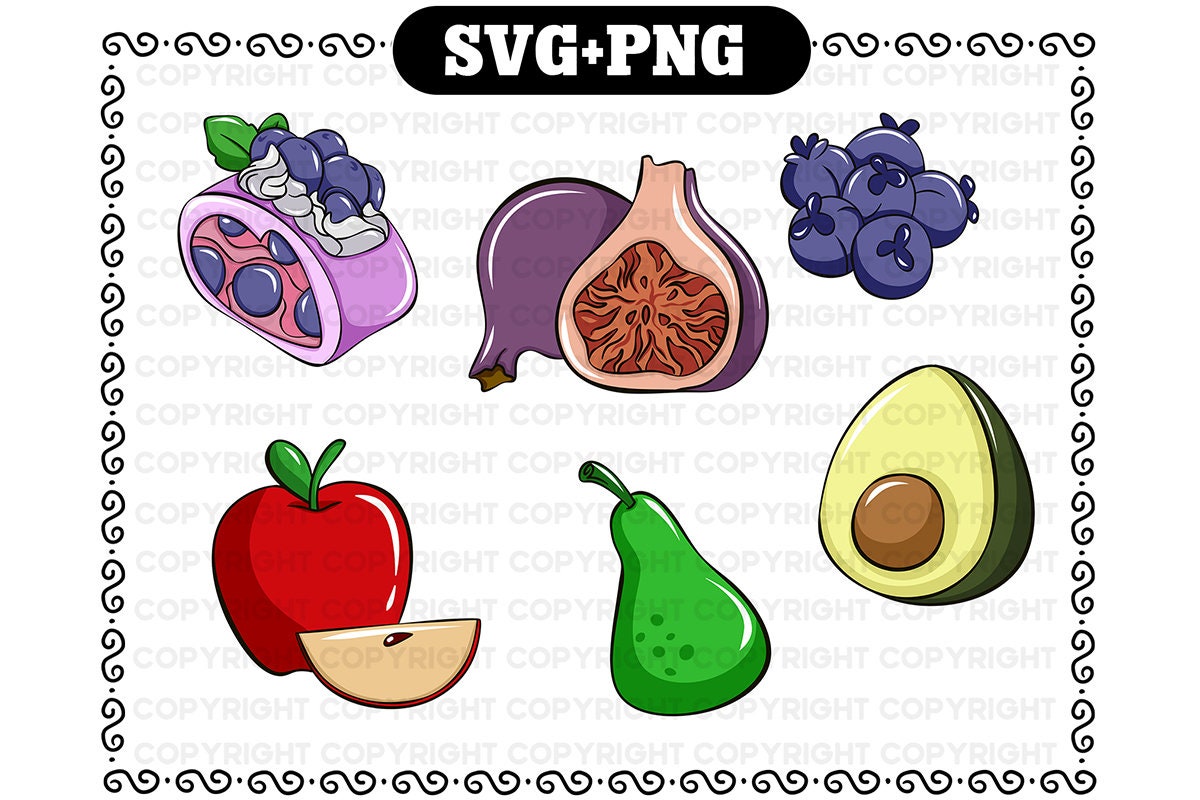 Obst SVG und PNG Obst png Plotterdatei Früchte SVG - Etsy Schweiz