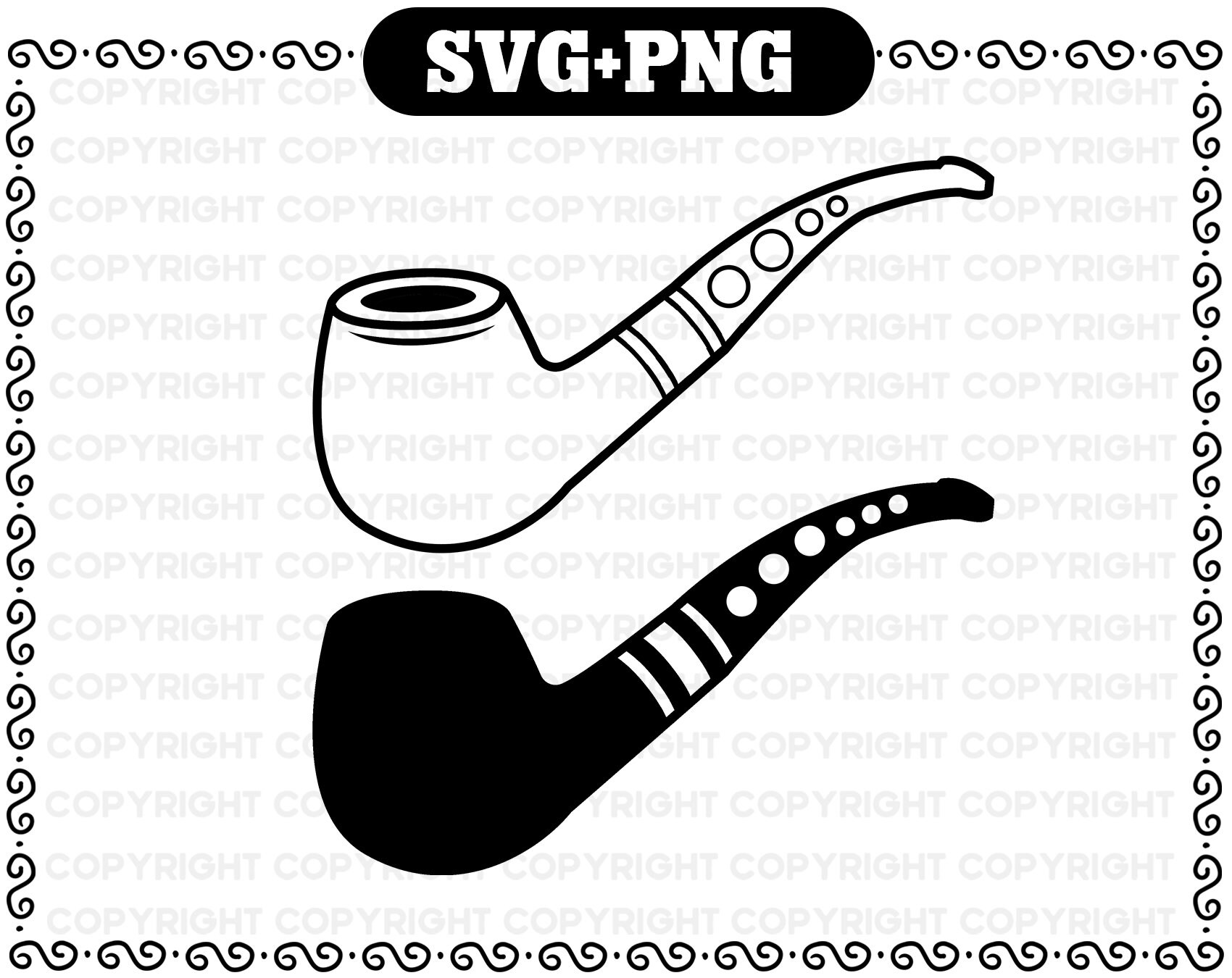 Smoking Pipe Svg - Pipe Outline Svg - Pipe Cutting File Svg Cricut ...