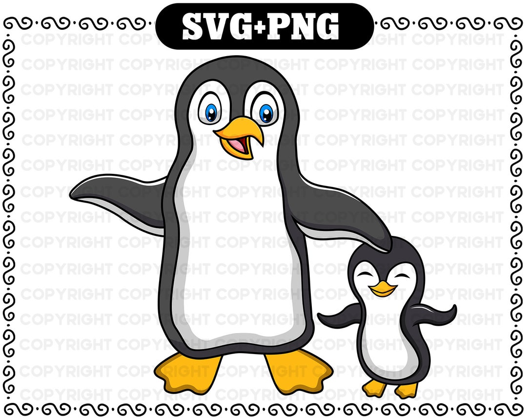Pinguin Mama und Tochter SVG und PNG - Schwerster Plotterdatei - Große Schwester Svg - Etsy.de
