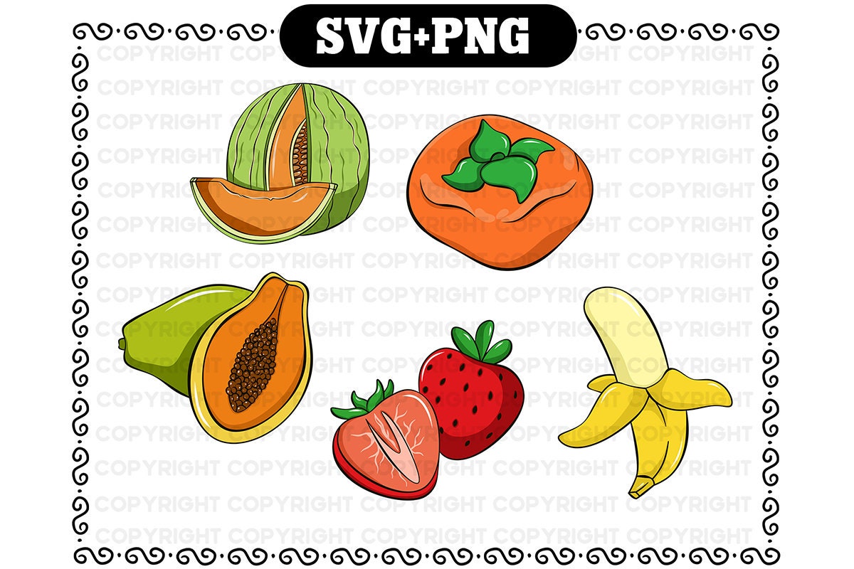 Obst SVG und PNG - Obst png - Plotterdatei Früchte SVG - Etsy Schweiz