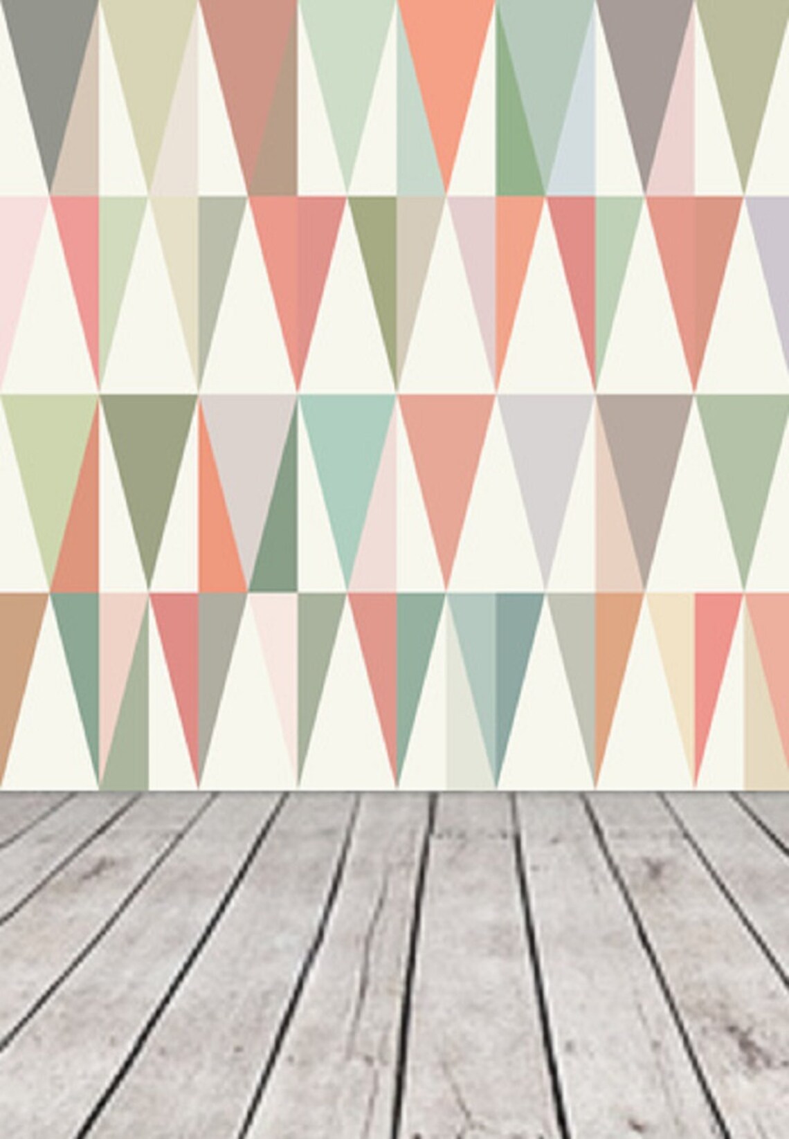 Colorful Triangles Pattern Wallpaper, Removable Wall Mural, Temporary ...