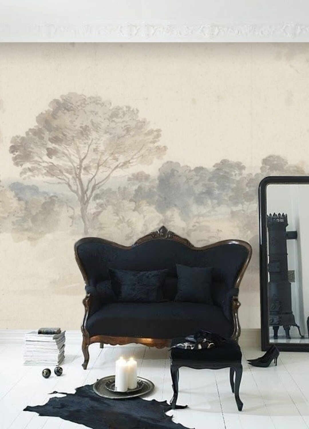 Vintage Oak Tree Mural Wallpaper Scenic Panoramic Abstract Wall Art ...