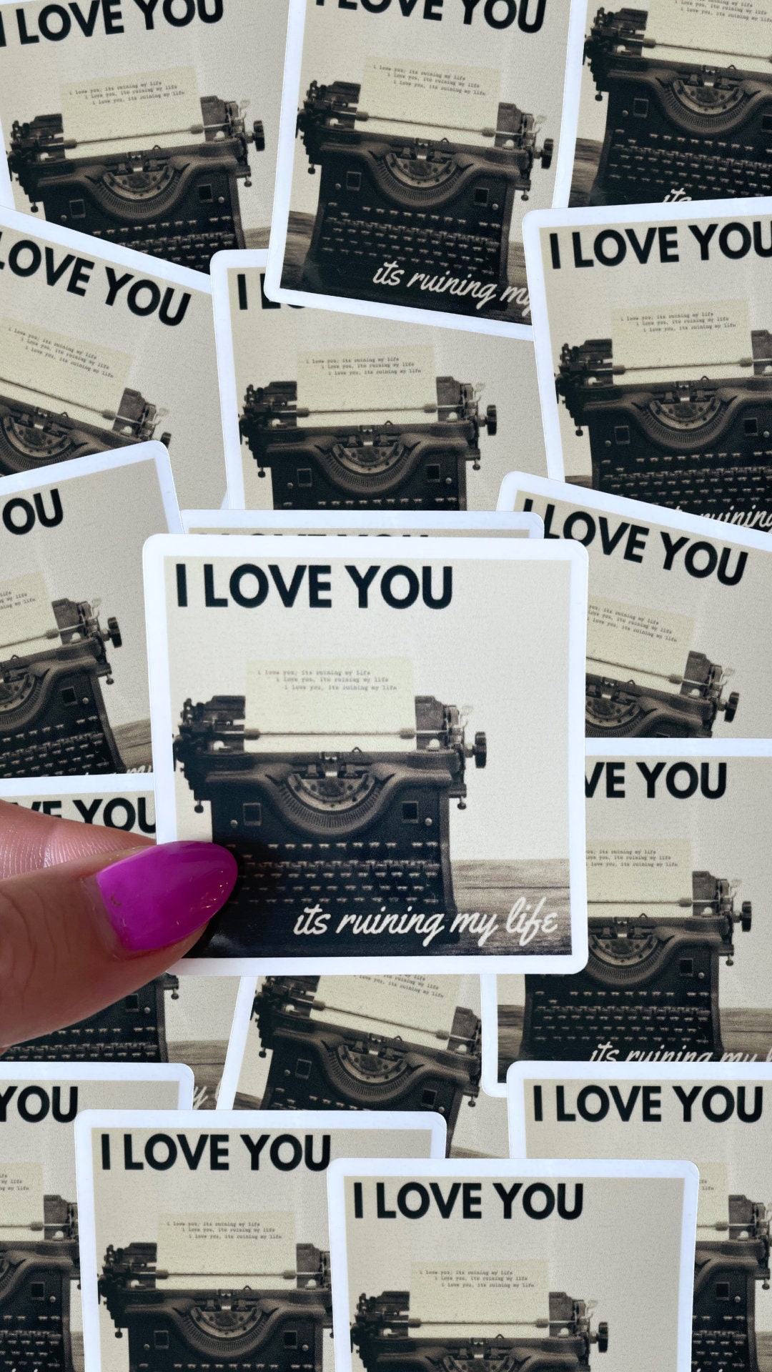 I Love You It’s Ruining My Life|fortnight Typewriter Photo Waterproof ...