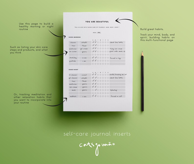 Minimal Self Care Journal Inserts Digital/printable Planner | Etsy