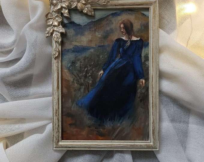 Original Miniature Oil Painting Pretty Victorian Pre Raphaelite ...