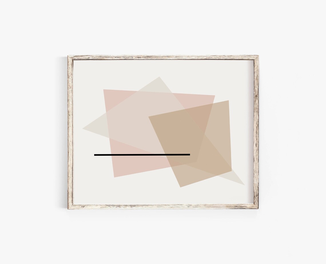 Set of 3 Minimalism Abstract Line Art Printables. Pastel | Etsy