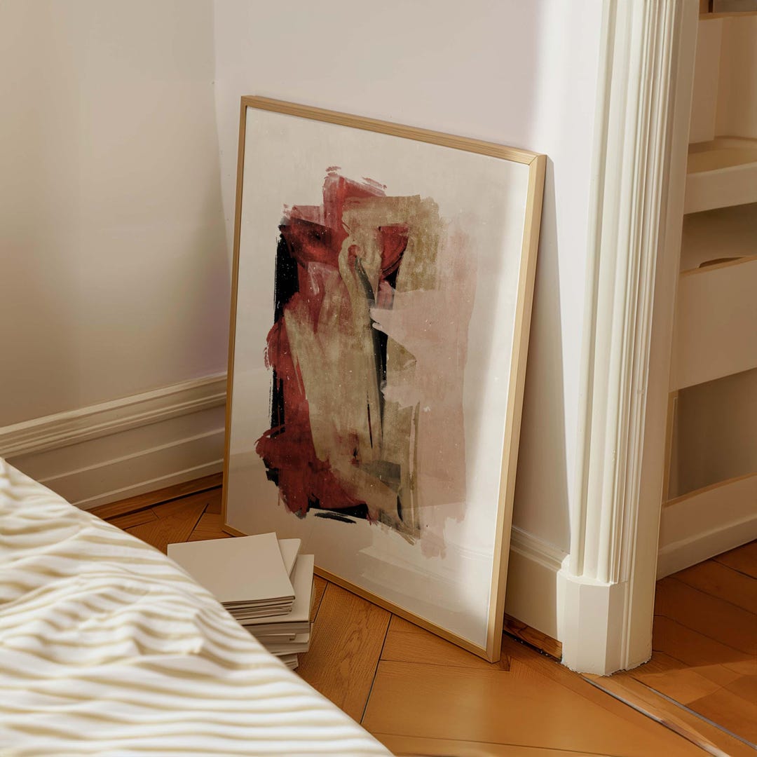 Rust Abstract Painting/cream, Brown Neutral Wall Art Poster/warm Giclee ...
