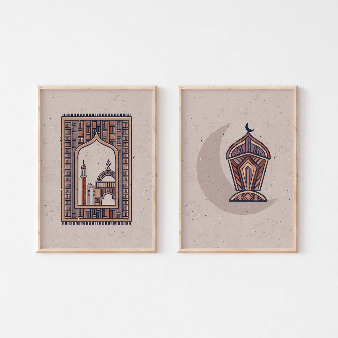 Islamic Wall Art/ramadan Decorations/muslim Home Decor/set of 2 Ramadan ...