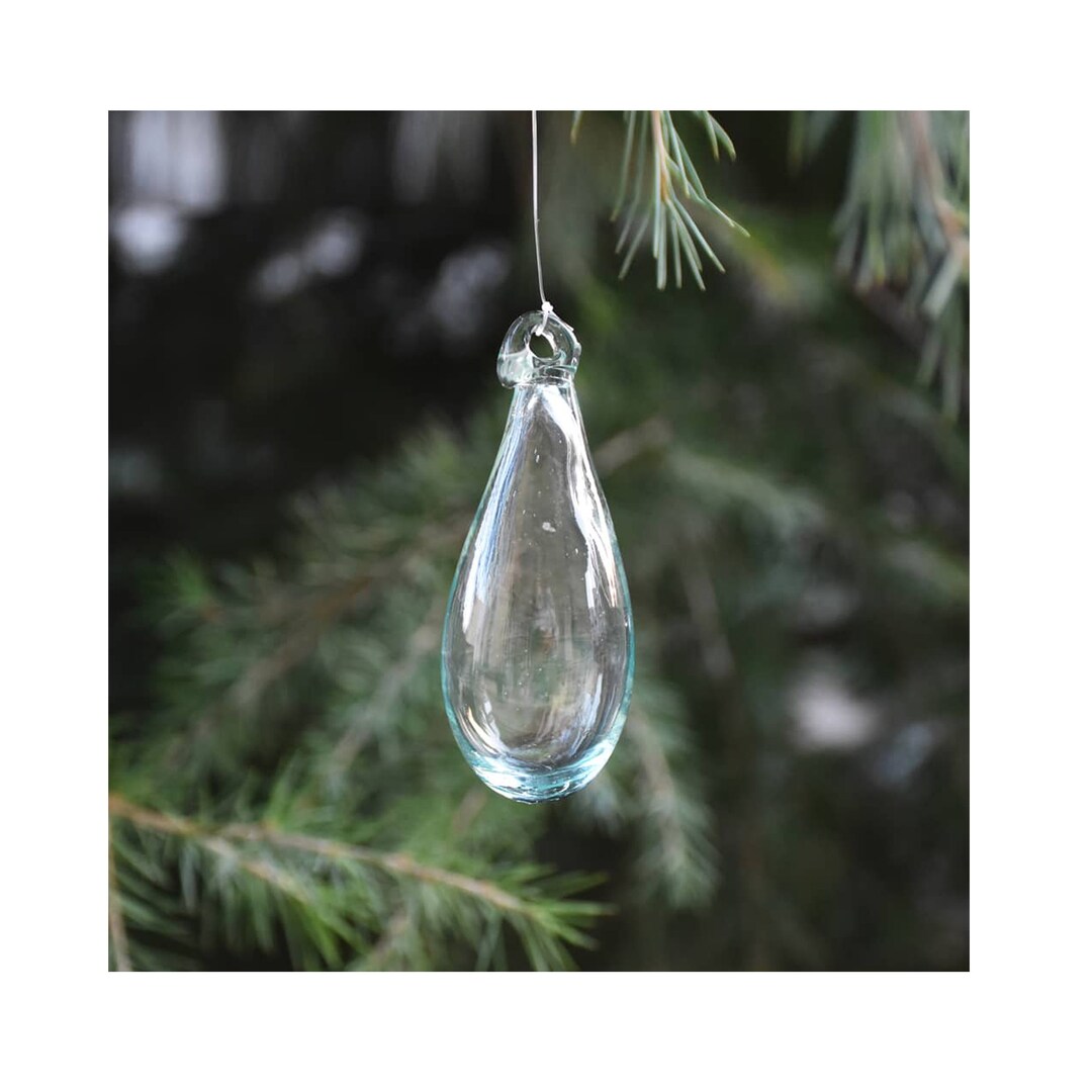 12 Transparent Christmas Small Drops Handmade of Syrian Blown Glass ...