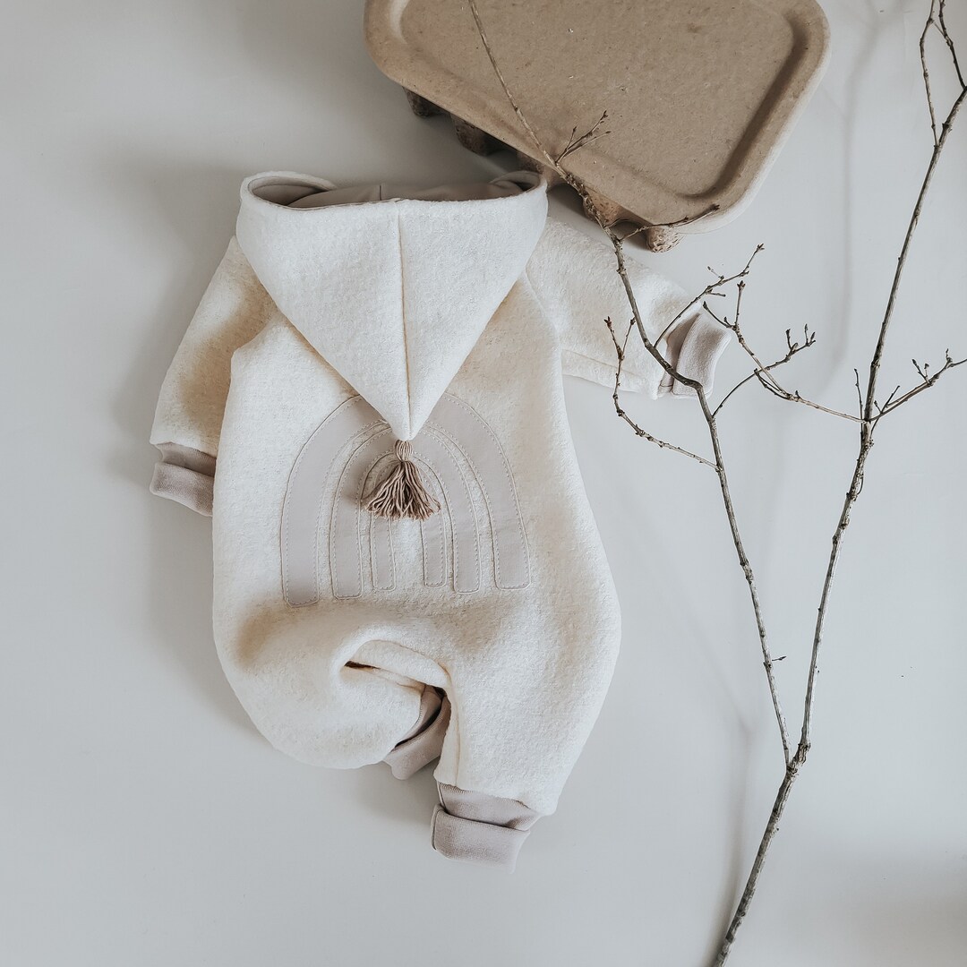 Wool Walk Overall Cream, Baby Overall Walk, Handmade Walk Suit, Winter ...