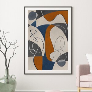 Abstract Wall Art Round Geometric Shapes Modern Contemporary | Etsy