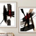 Red Black Abstract Print Set Set of 2 Abstract Prints - Etsy