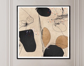 Large Abstract Art A2 Printable Art Minimal Art Grey And | Etsy