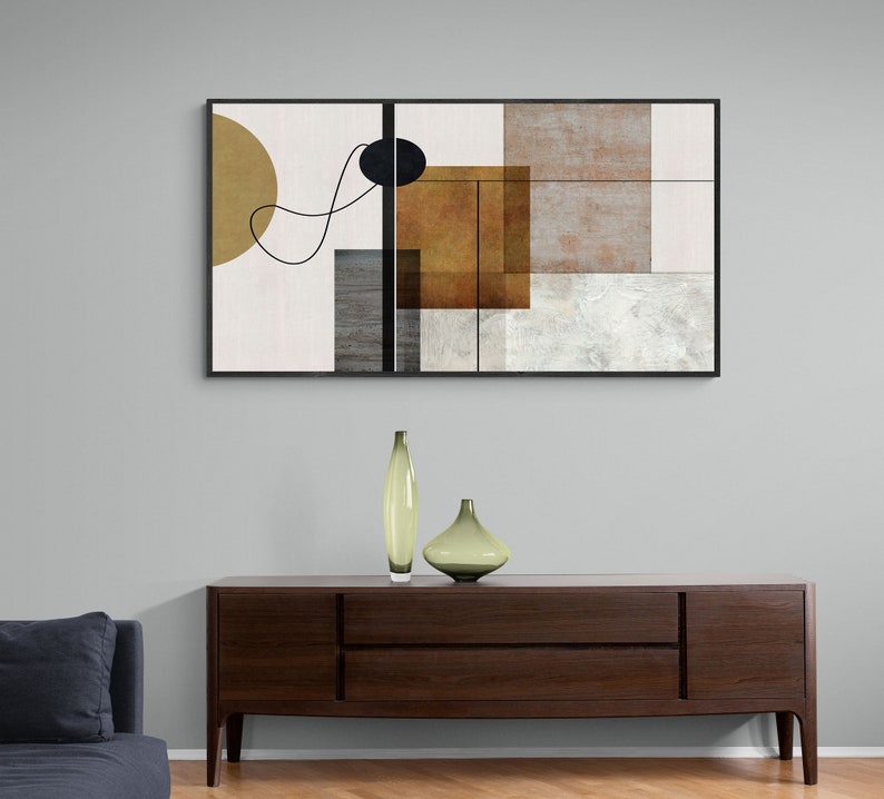Large Abstract Geometric Office Printable Wall Art With - Etsy