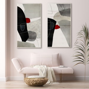 Large Vertical Abstract Minimalist Print Set of 2 Prints, Modern ...