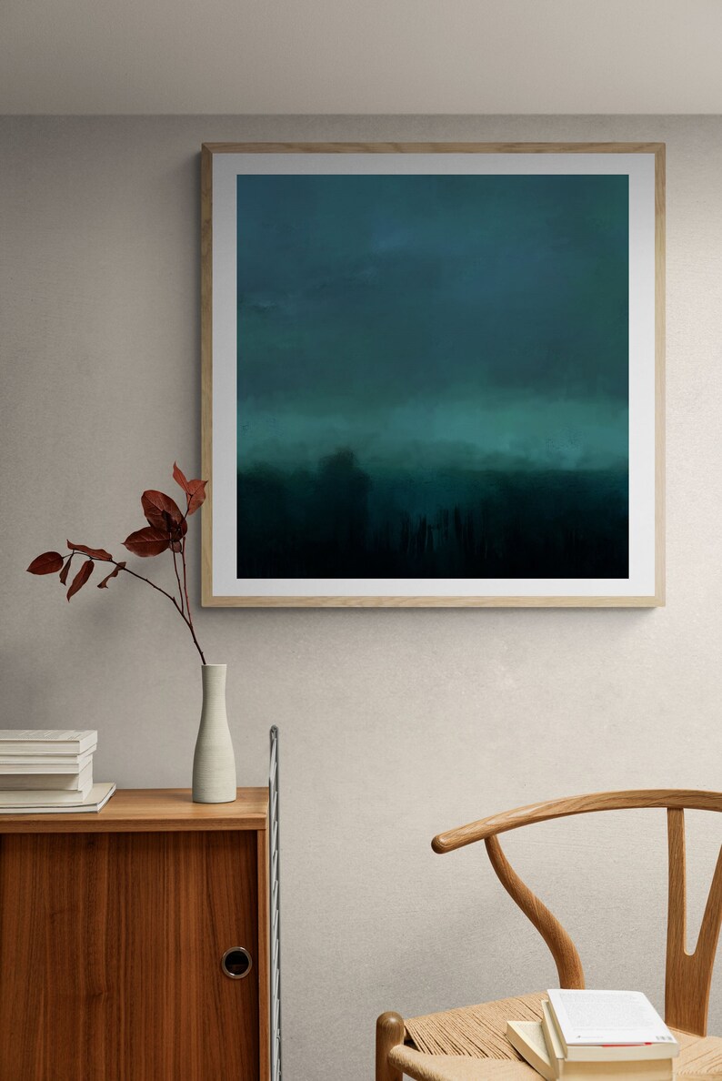 Large Green Abstract Landscape Printable Painting Large - Etsy