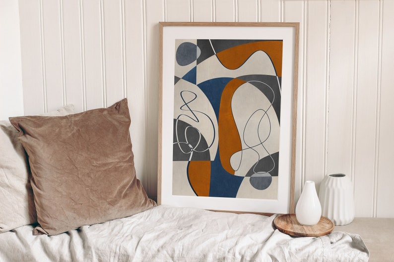 Abstract Wall Art Round Geometric Shapes Modern Contemporary - Etsy