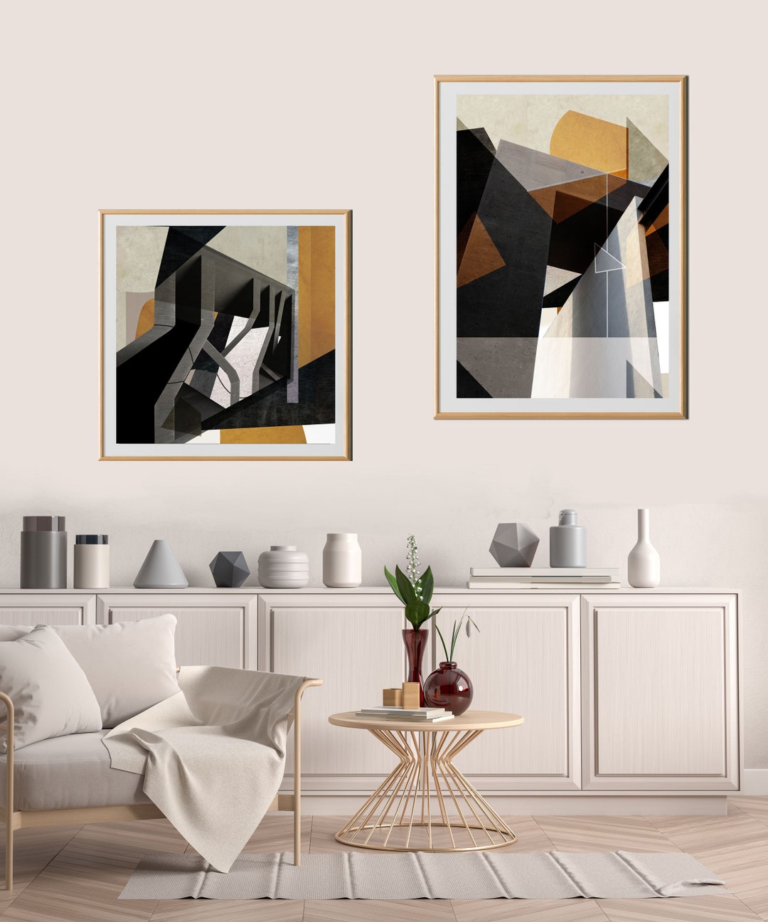 Abstract Architecture Print Set: Modern Geometric Art (digital Download ...