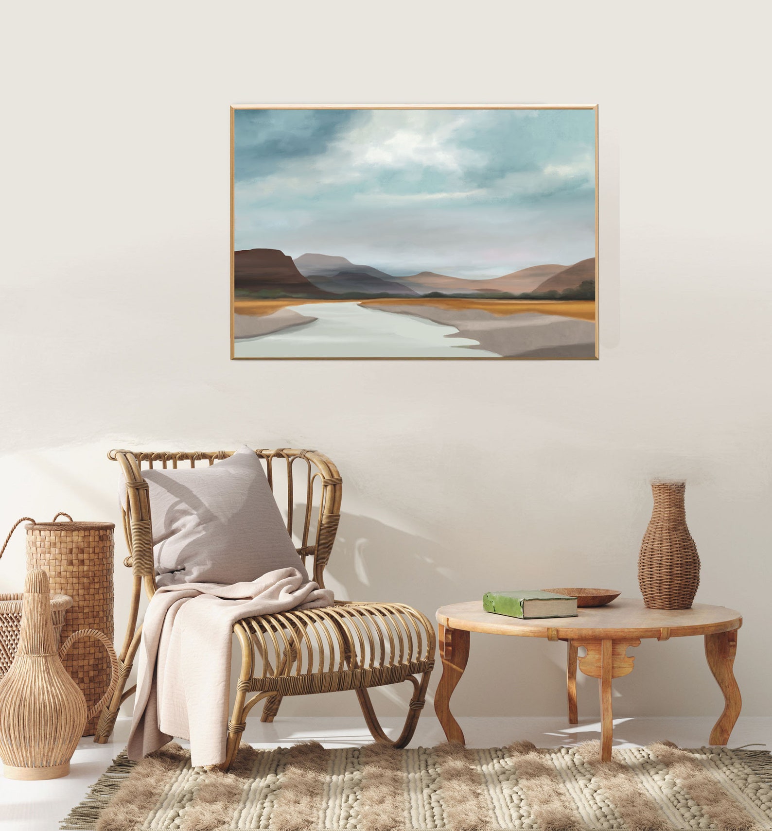 Large Arizona Landscape Print: River and Mountains (digital Download ...