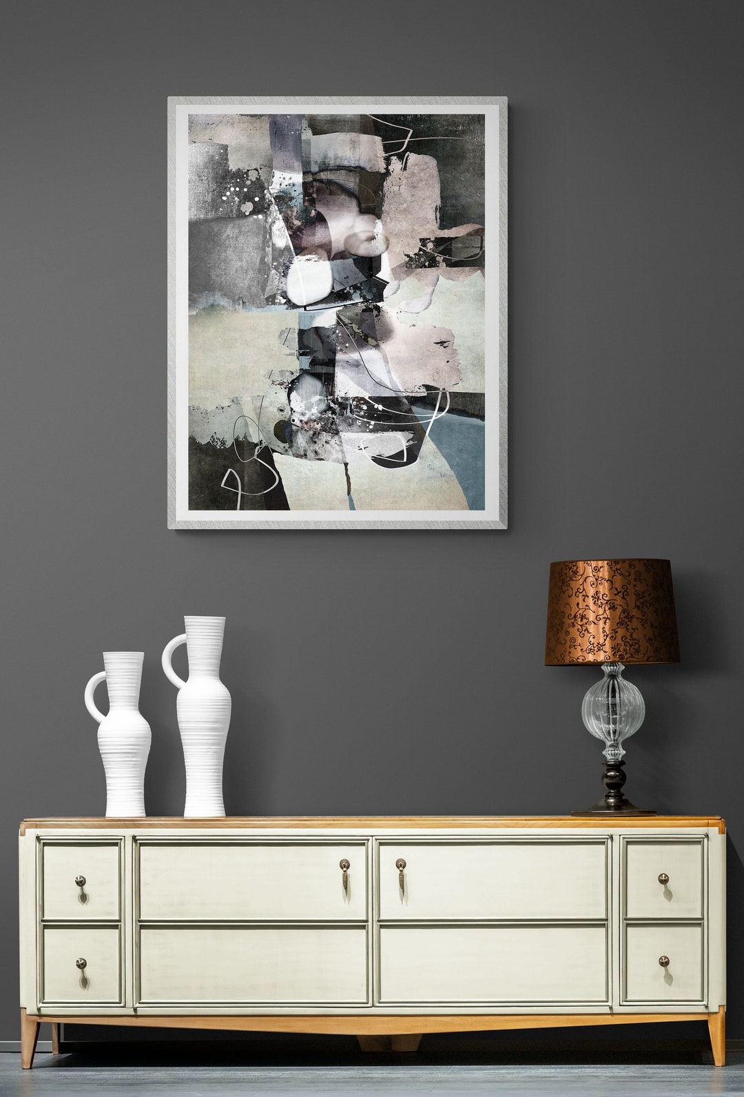 Printable Abstract Wall Art for Instant Download, Large Modern Abstract ...