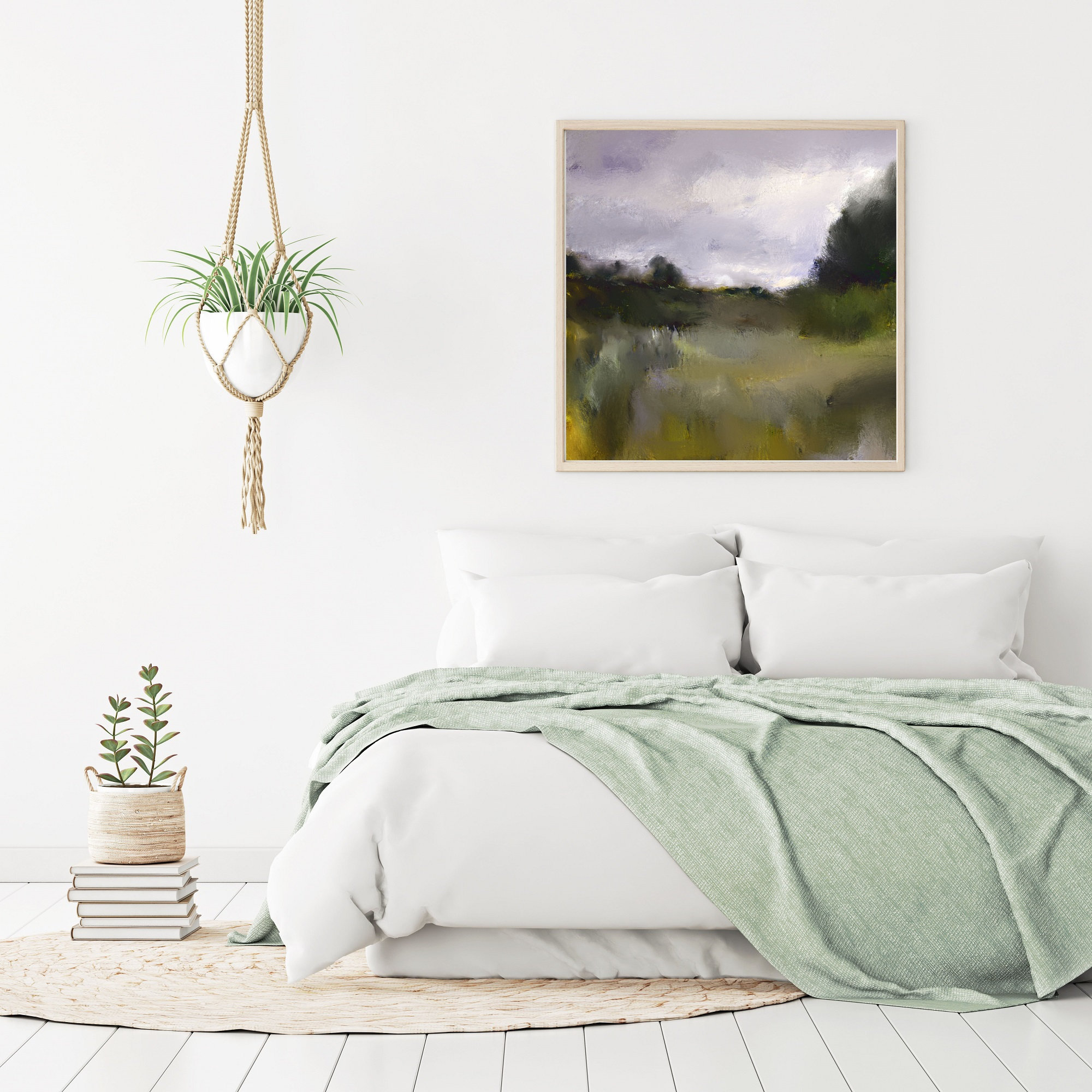 Green Landscape Painting Abstract Landscape Green Wall Art - Etsy