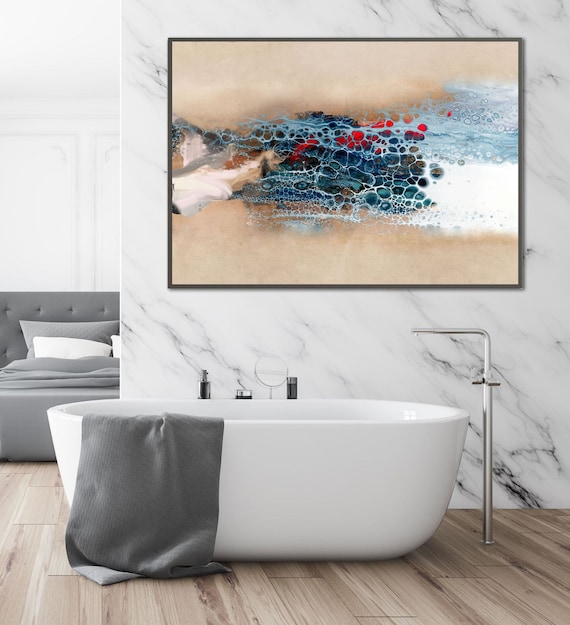 Modern abstract bathroom print Bathroom printable wall art | Etsy