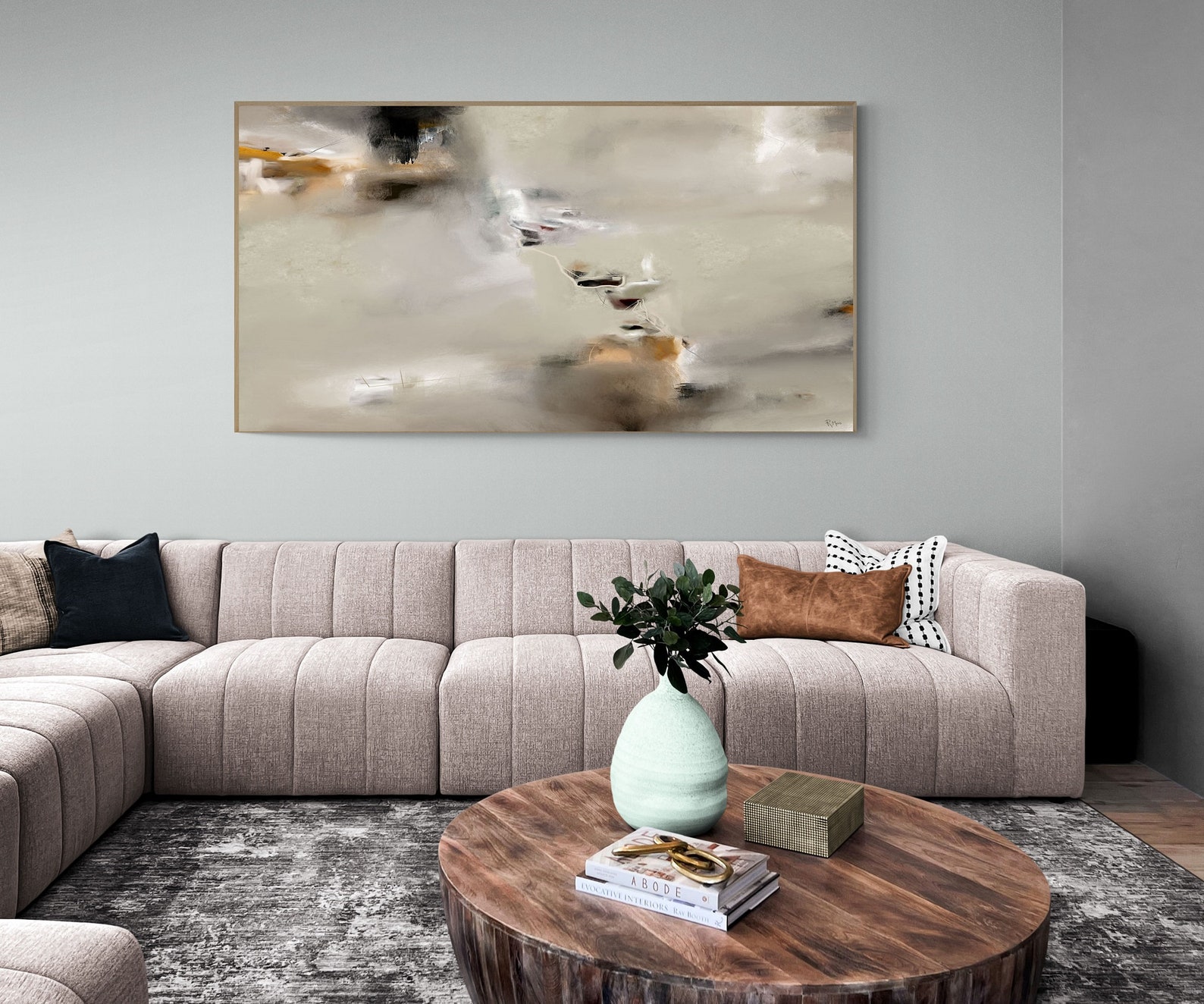 Large Minimalist Abstract Art Soft Pastel Tones Abstract - Etsy