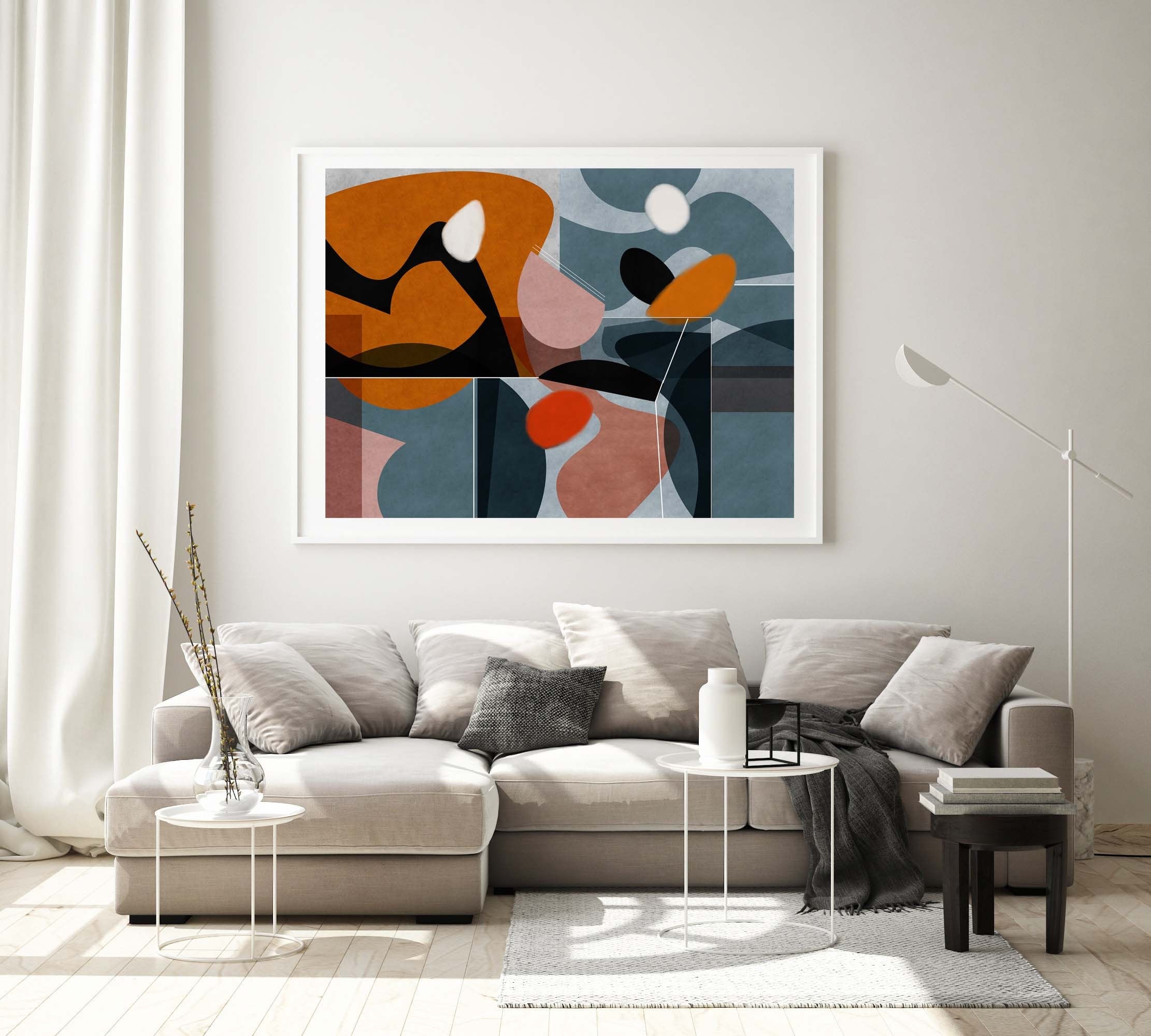 Colorful Abstract Geometric Wall Art Print: Modern Home Decor (digital ...