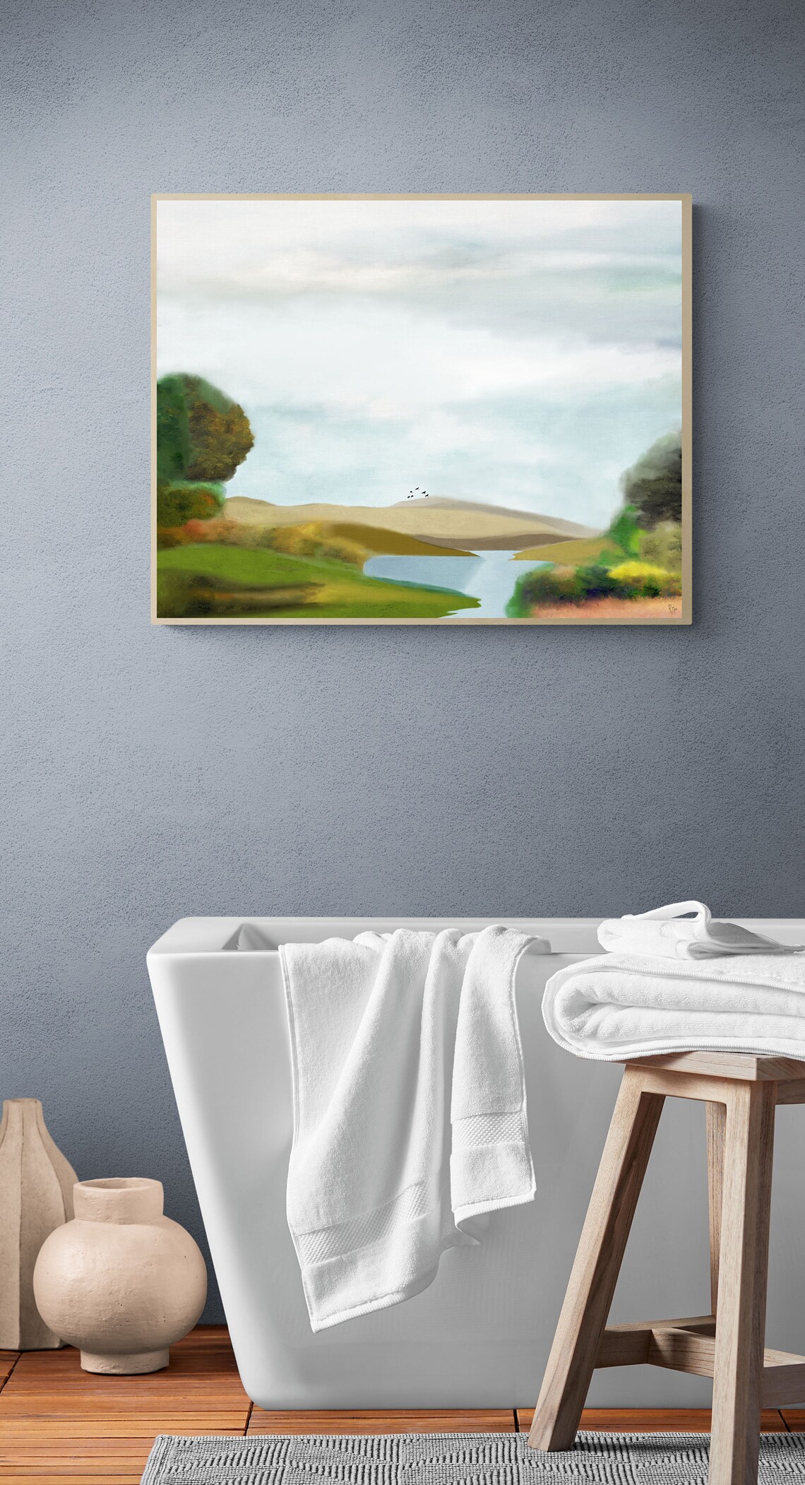 Large Printable Landscape With Hills Forests Lakes and a Big - Etsy