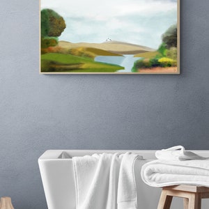Large Printable Landscape With Hills, Forests, Lakes and a Big Sky ...