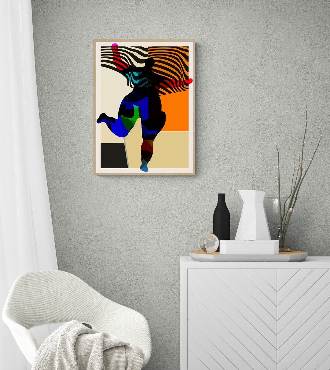 Niki De Saint Phalle Inspired Pop Art Print: Mid Century Modern ...