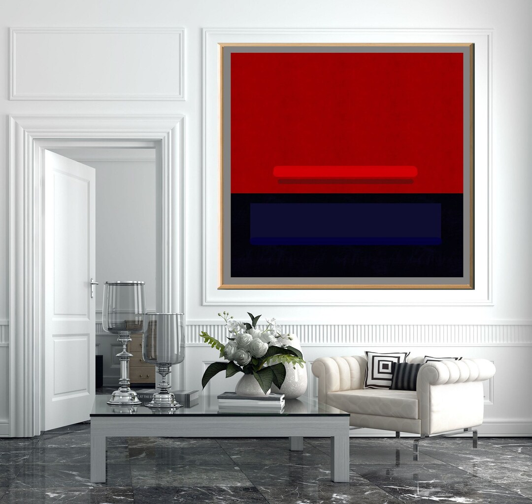 Dark Red Rothko Style Abstract Art Print: Minimalist Geometric Decor ...